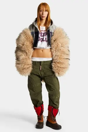 Dsquared2 Maxi Faux Wolf Coat