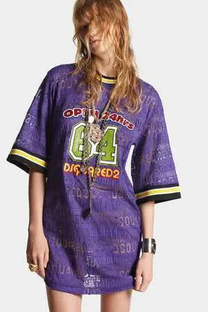 Dsquared2 Lace Logo Maxi T-shirt Dress