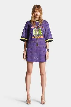 Dsquared2 Lace Logo Maxi T-shirt Dress