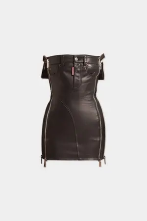 Dsquared2 Leather Strapless Dress