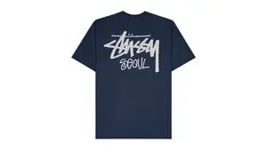 StÜssy Stock Seoul Exclusive T-shirt - Navy Blue
