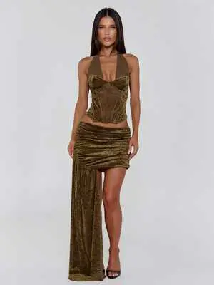 OUTCAST Tryial Mini Skirt Olive