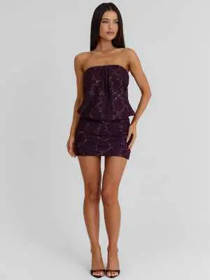OUTCAST Ayanna Mini Dress Plum