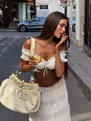 OUTCAST Cassidee Crop Top Cream