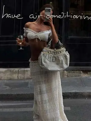 OUTCAST Cassidee Crop Top Cream