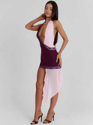 OUTCAST Natalee Mini Dress Burgundy