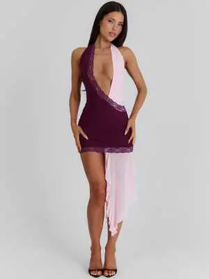 OUTCAST Natalee Mini Dress Burgundy