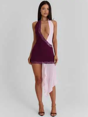 OUTCAST Natalee Mini Dress Burgundy