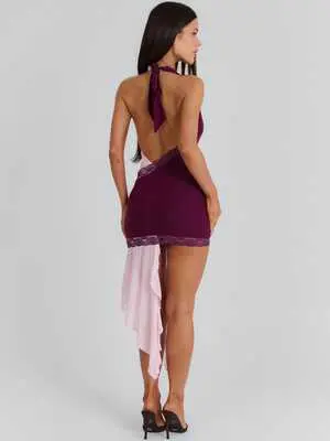 OUTCAST Natalee Mini Dress Burgundy