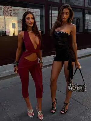 OUTCAST Eugenia Capri Jumpsuit Burgundy - Red