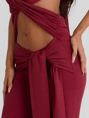 OUTCAST Eugenia Capri Jumpsuit Burgundy