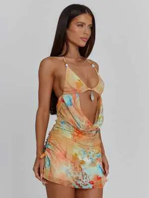 OUTCAST Arabi Mini Dress Teal Malta