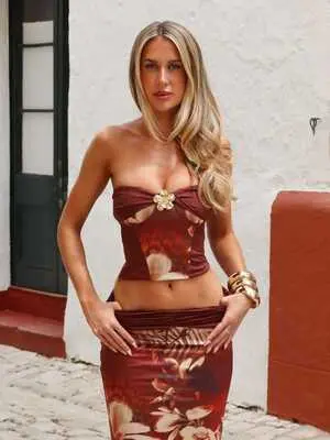 OUTCAST Mozia Midi Skirt Vanya Chocolate