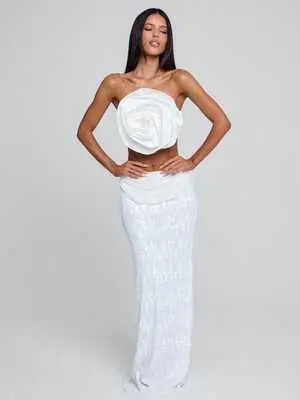 OUTCAST Niva Maxi Skirt - White