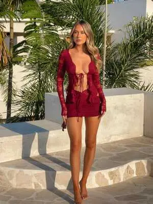 OUTCAST Ainsley Skirt Cherry