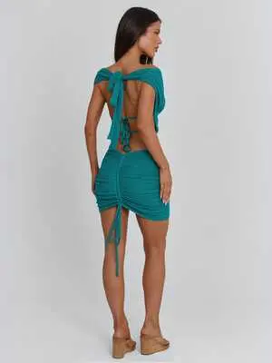 OUTCAST Alia Mini Skirt Teal