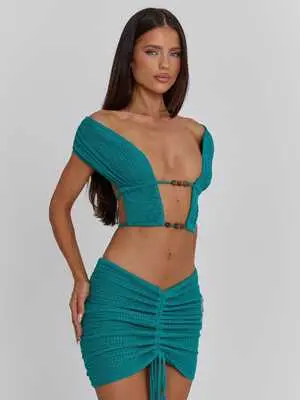 OUTCAST Alia Mini Skirt Teal