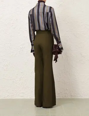 Zimmermann Valiant Drill Flare Pant - Forest