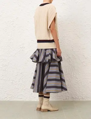 Zimmermann Valiant Cable Knit Vest - Natural