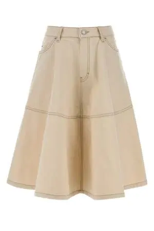 AMI Paris Melange Ivory Denim Skirt - White