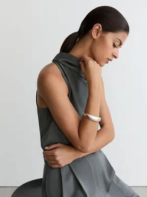 REISS Erica Satin Cowl Neck Wide Leg Jumpsuit