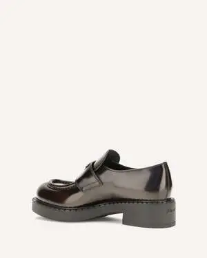 Prada Leather Logo Loafers