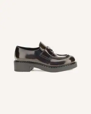 Prada Leather Logo Loafers