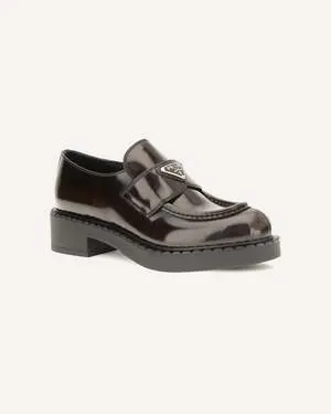 Prada Leather Logo Loafers