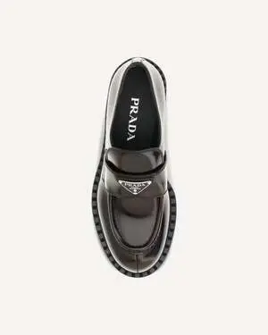 Prada Leather Logo Loafers