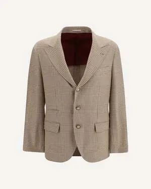 Brunello Cucinelli Single Breasted Checked Blazer