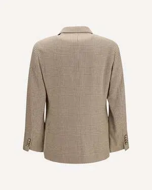 Brunello Cucinelli Single Breasted Checked Blazer