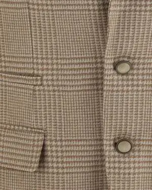 Brunello Cucinelli Single Breasted Checked Blazer