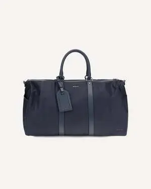 Kiton Leather-trim Travel Duffle Bag - Blue