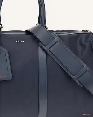 Kiton Leather-trim Travel Duffle Bag - Blue