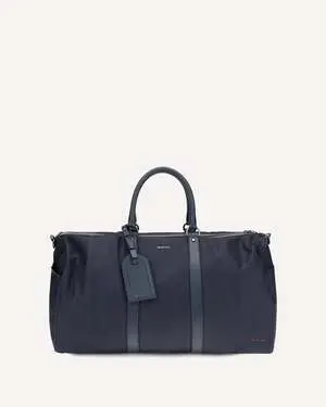 Kiton Leather-trim Travel Duffle Bag - Blue