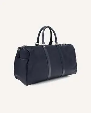 Kiton Leather-trim Travel Duffle Bag - Blue