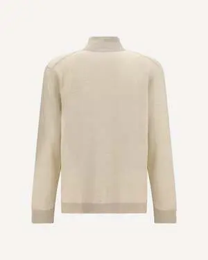 Loro Piana Roadster Cashmere Quarter Zip Sweater - Cream