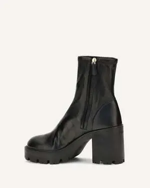 Prada Stretch Leather Platform Ankle Boots