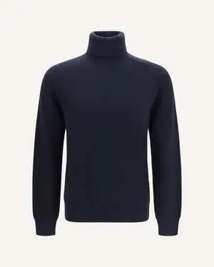 Brioni Wool And Cashmere Turtleneck Sweater - Blue