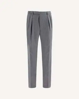 Brioni Elba Trousers In Silk, Cashmere, And Linen - Grey