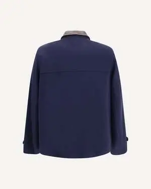 Brunello Cucinelli Virgin Wool Jacket With Nappa Inserts