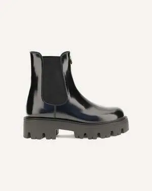 Prada Brushed Leather Ankle Boots