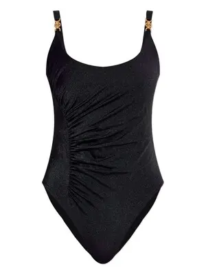 Versace Swimsuit With Ruched Details - Black