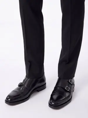 John Lobb William Monk Strap Shoes - Black