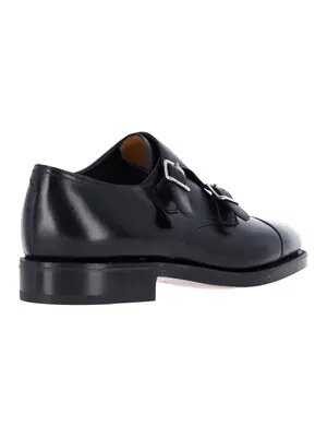 John Lobb William Monk Strap Shoes - Black
