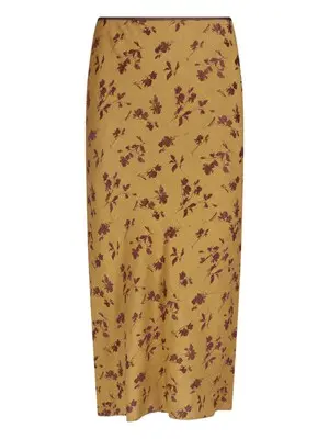 Dries Van Noten Printed Midi Skirt - Yellow