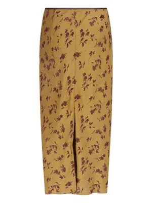 Dries Van Noten Printed Midi Skirt - Yellow