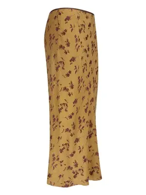 Dries Van Noten Printed Midi Skirt - Yellow