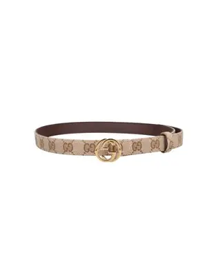 Gucci Thin Belt "gg - Beige