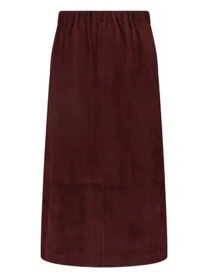 Max Mara Midi Lambskin Skirt